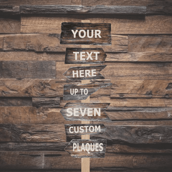 Directional Sign – Dark Wood Plaques | Make a Scene